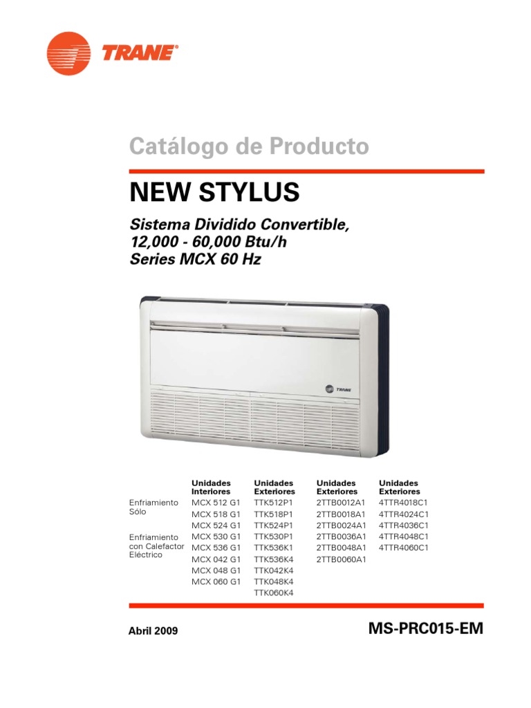 Trane Manual Stylus Nuevo | PDF | Física Aplicada e Interdisciplinaria ...