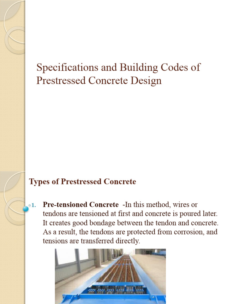 Specifications and Building Codes of Prestressed Concrete Design | PDF ...