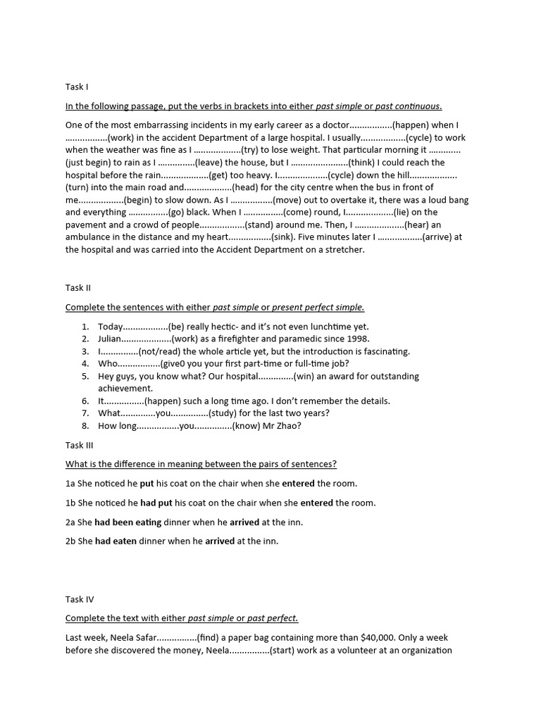 Past Tenses - Review | PDF | Home & Garden | Art