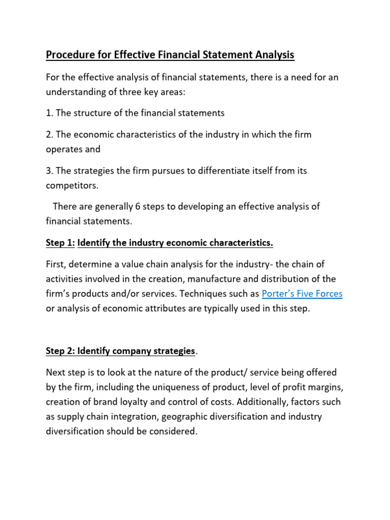 Procedure For Effective Financial Statement Analysis | PDF | Valuation ...