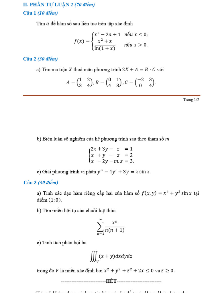 De Thi Tham Khao CA1 | PDF