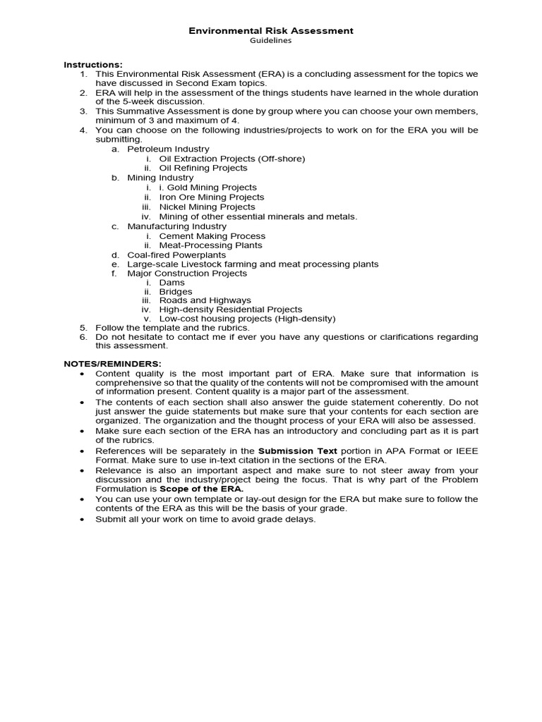 ERA Guidelines | PDF | Mining | Minerals