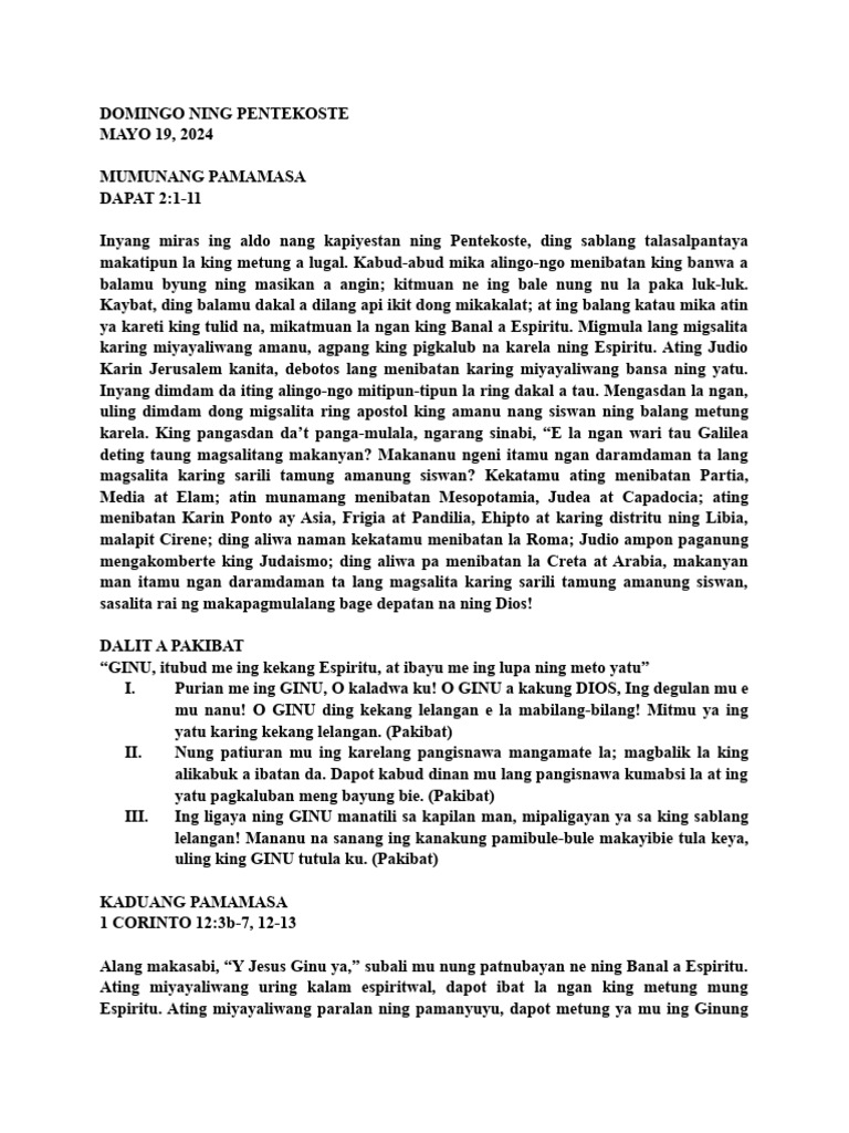 Pentekoste 2024: Kekuatan Roh Kudus | PDF | Perjalanan