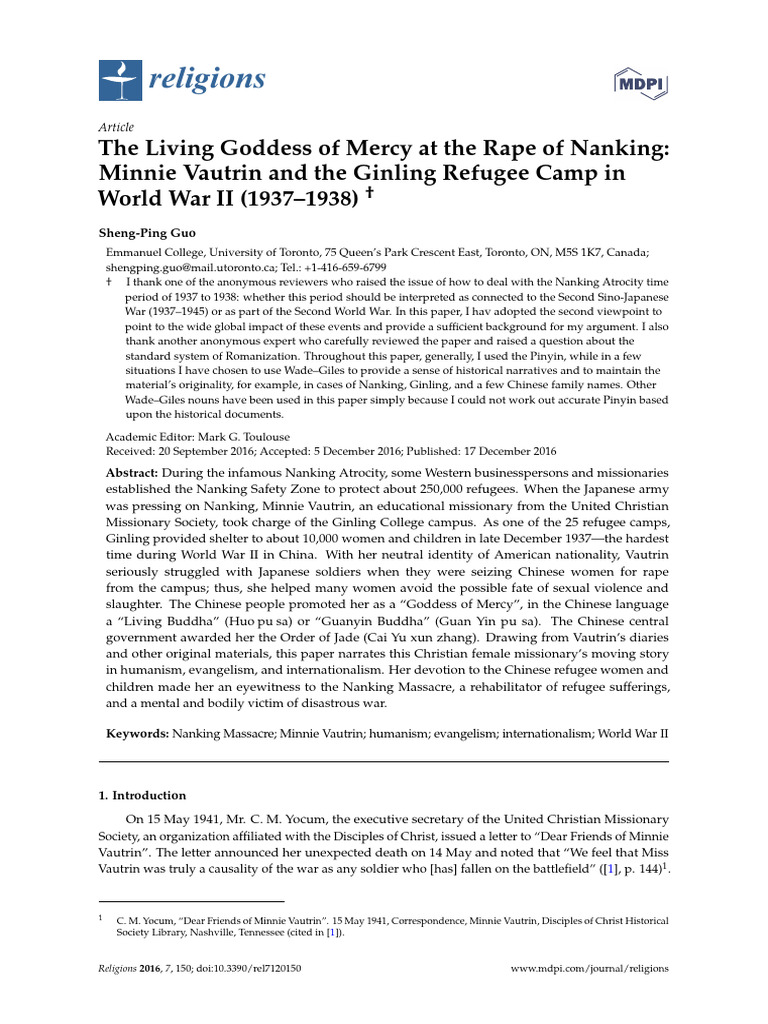 Minnie Vautrin: Nanking's Mercy Hero | PDF | Politics | History