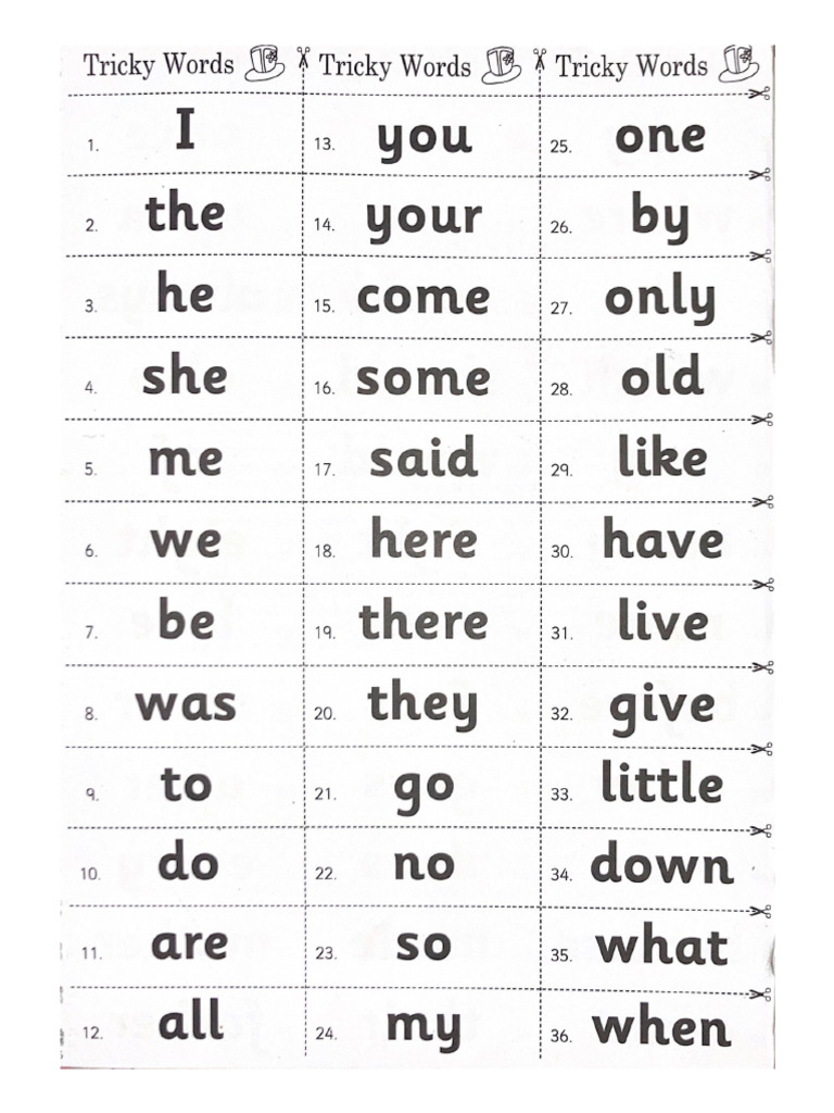 Tricky Words | PDF