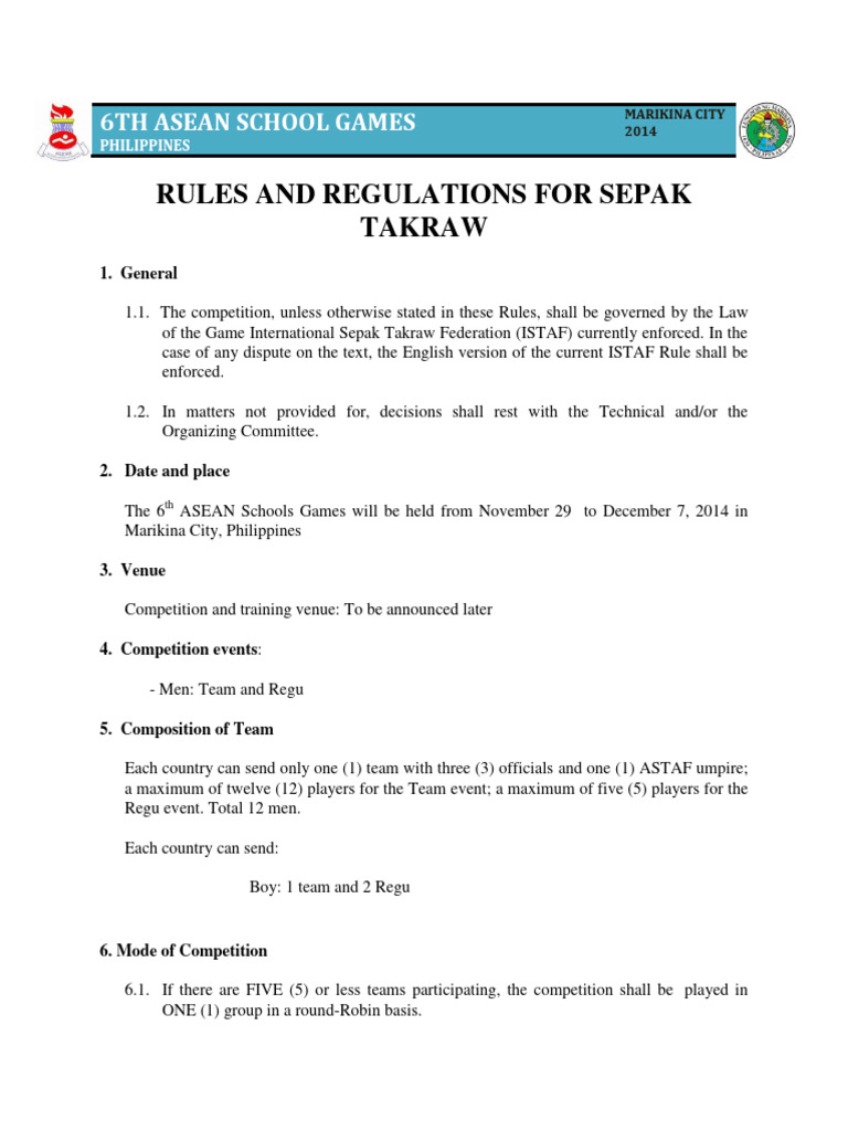 Sepak Takraw | PDF | Ball Games | Sports Rules And Regulations