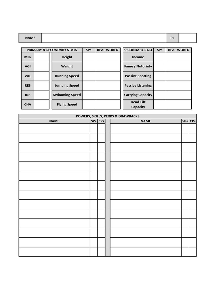 Ascendant RPG Character Sheet Guide | PDF | Role Playing Games | Role ...