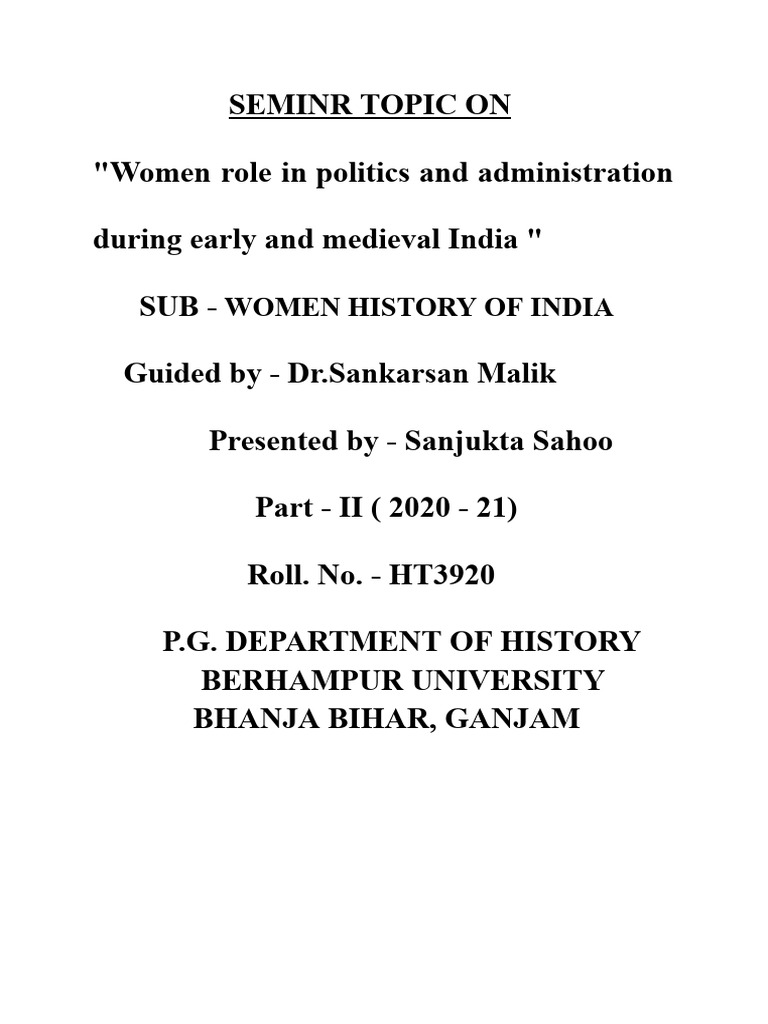 Women Ruler in Medieval India | PDF | Gender | Gender Studies