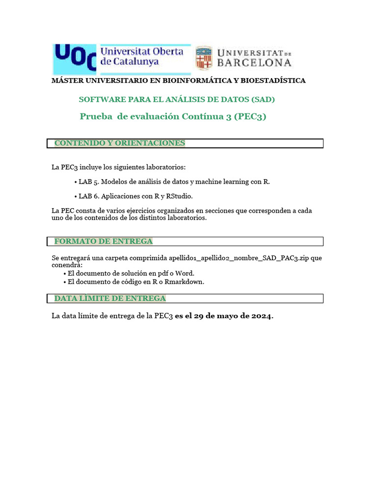 SAD PEC3 23 2S Enunciado | PDF | Aprendizaje automático | Informática