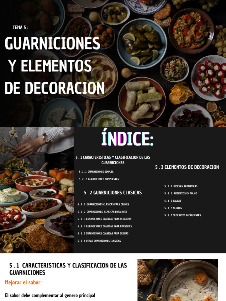 Guarniciones y Decoración Culinaria | PDF | Fritura | Patata