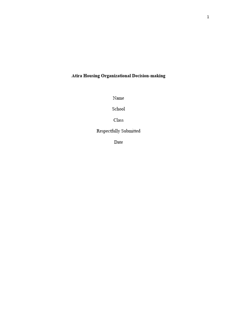 Atira Housing Organizational Decision | PDF | Budget | Conflict Of Interest