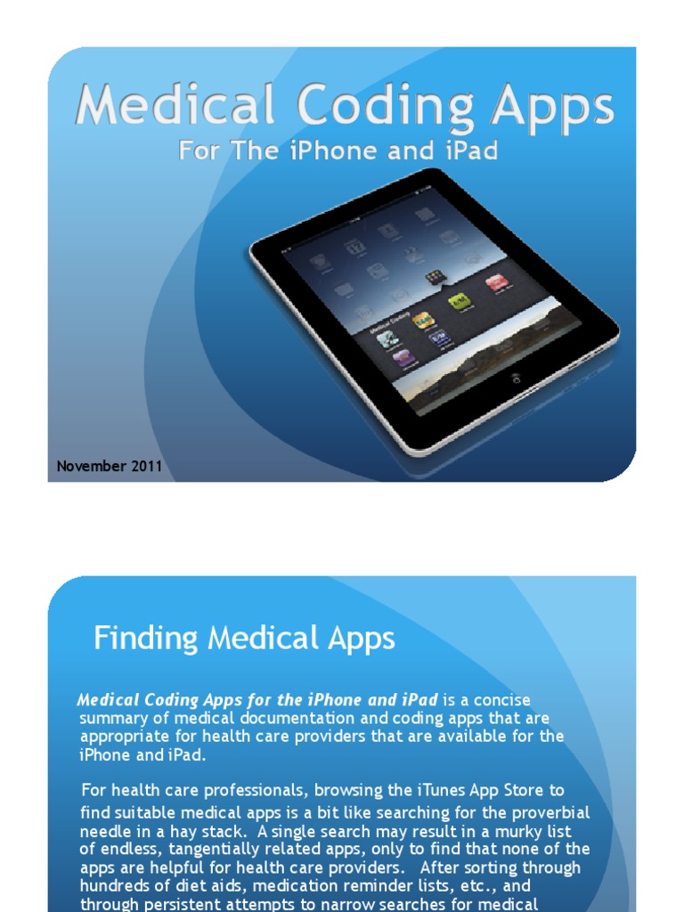 Medical Coding Apps For The Iphone and Ipad | PDF | I Phone | I Pad