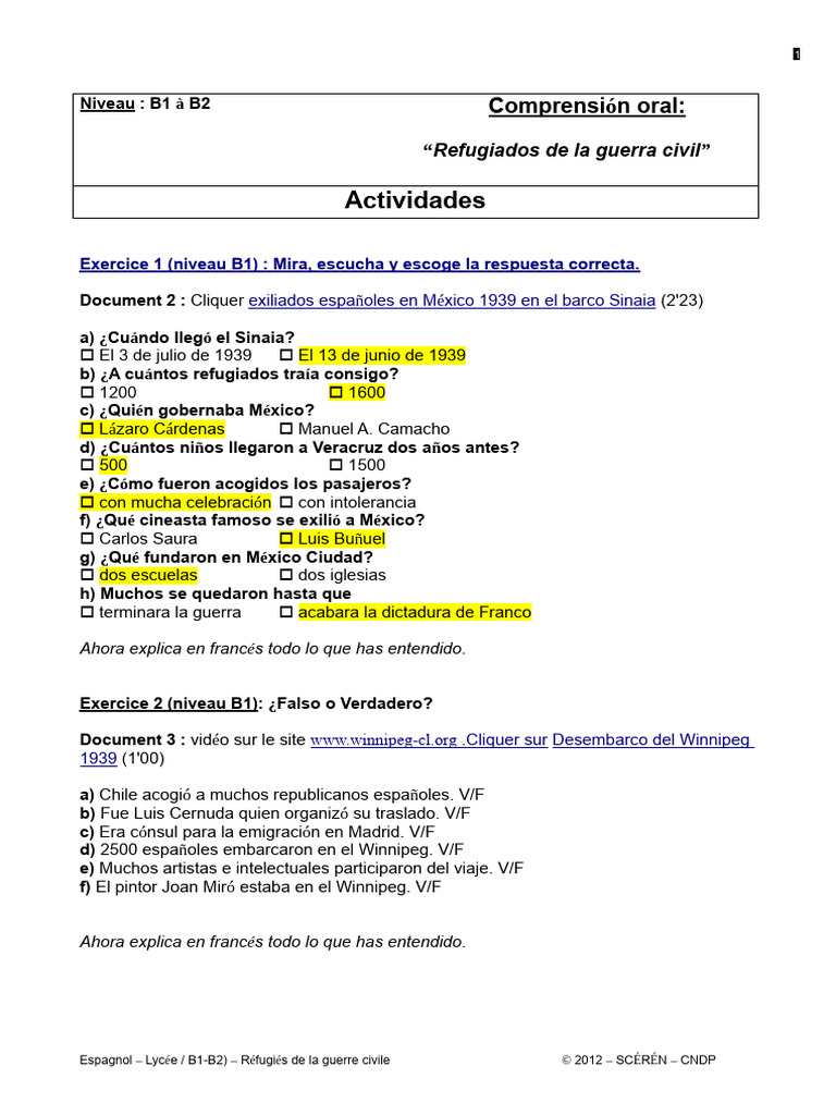 Refugiados españoles en México 1939 | PDF | Política de españa | guerra ...