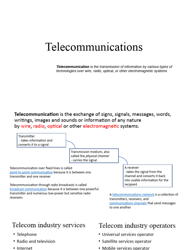 Overview of Telecommunications Systems | PDF | Telecommunications | Radio