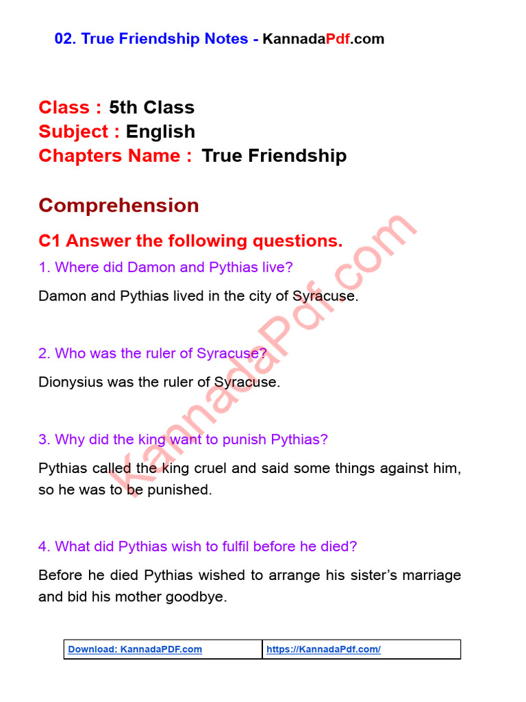 True Friendship Notes | PDF
