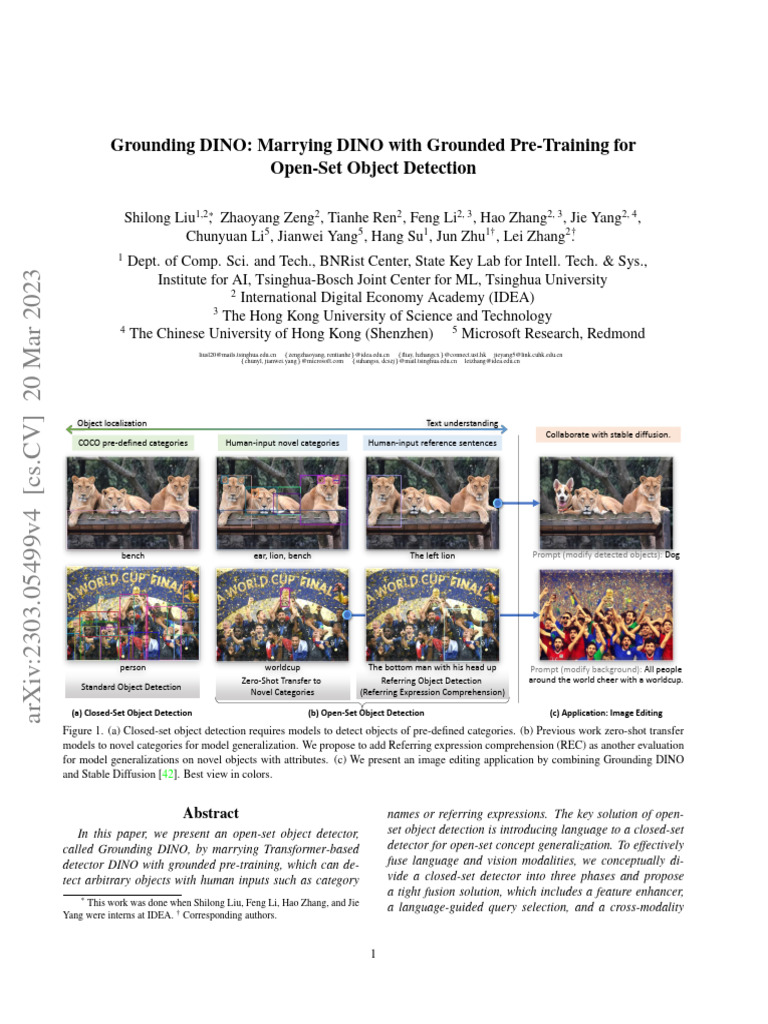 Grounding Dino Marrying Dino With Grounded Pre Training For Open Set Object Detection Pdf