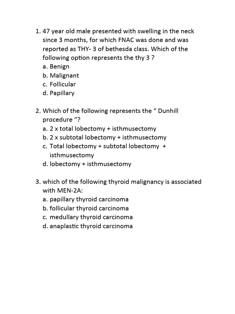 MCQ IMPROVEMENT | PDF | Thyroid | Neoplasms