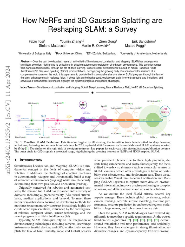 How Nerfs and 3D Gaussian Splatting Are Reshaping Slam: A Survey | PDF | Artificial Intelligence ...