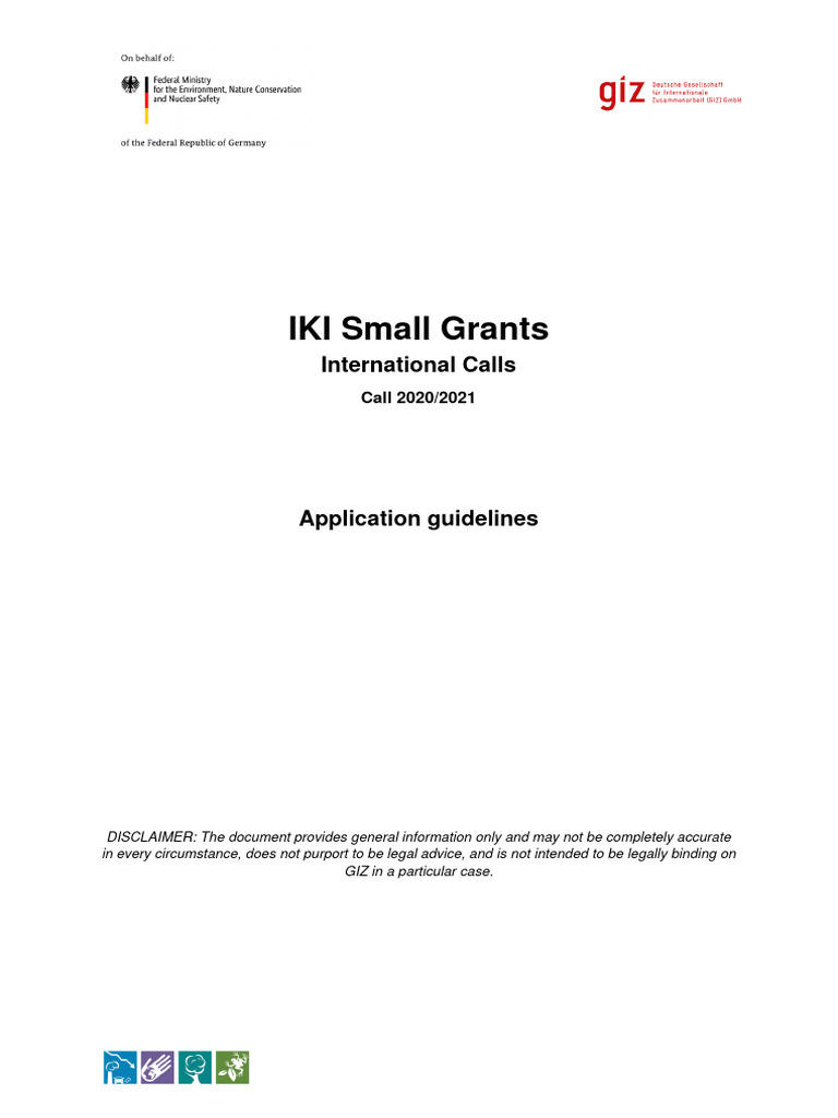 IKI Small Grants Application Guidelines Call 2020 2021 | PDF | Climate Change Mitigation ...