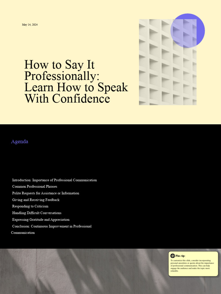 How To Say It Professionally - Learn How To Speak With Confidence | PDF | Communication | Gratitude