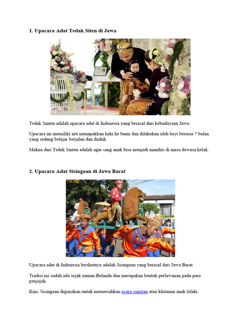 Upacara Adat Unik di Indonesia | PDF