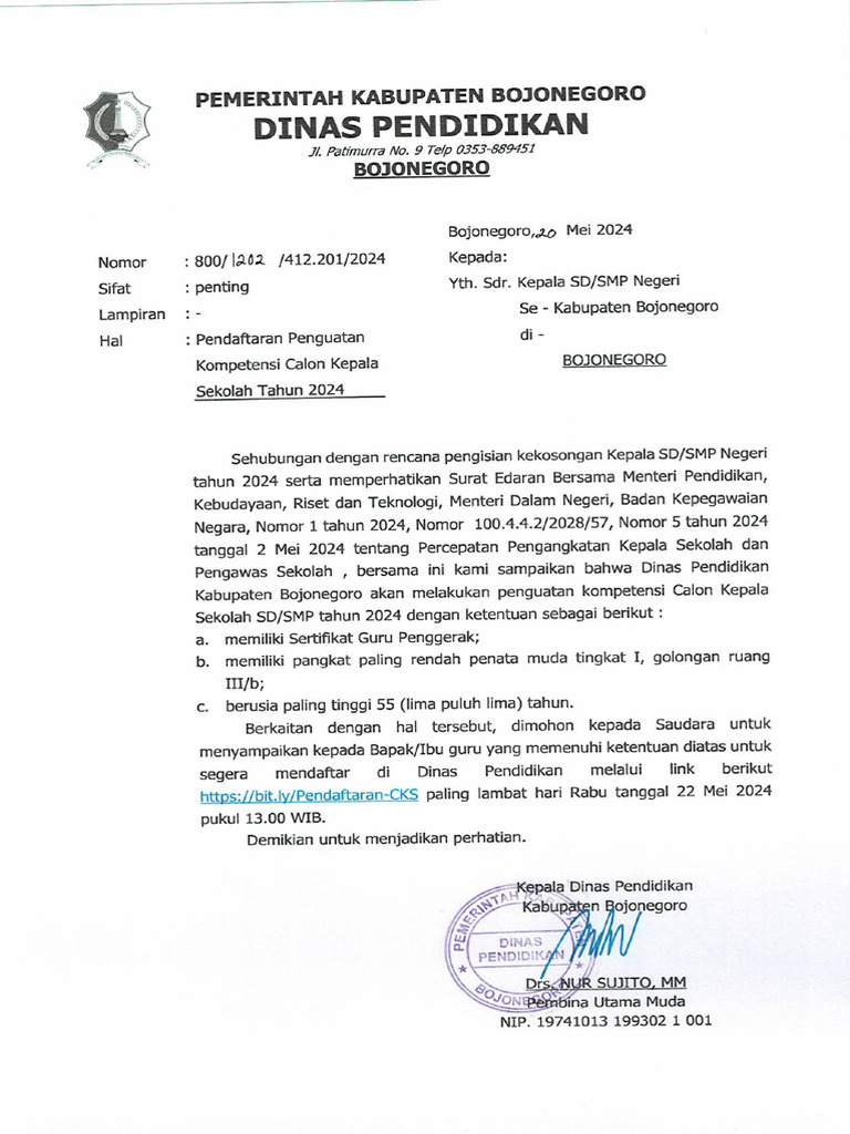 surat edaran CKS 2024 | PDF