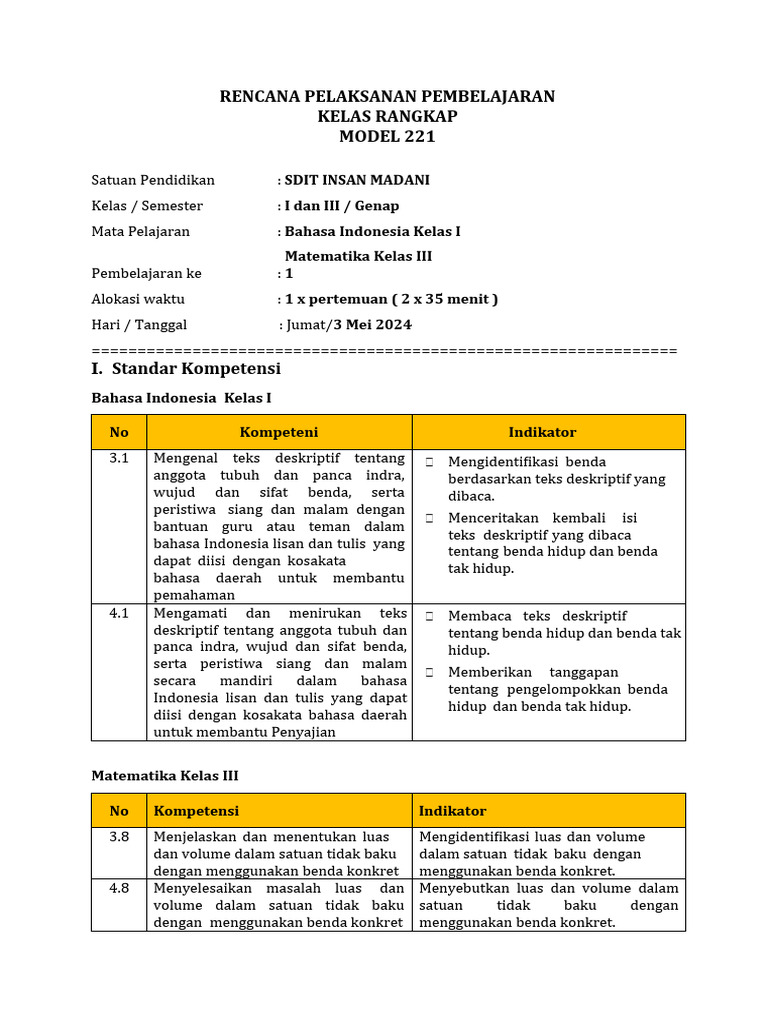 Contoh RPP 221 | PDF