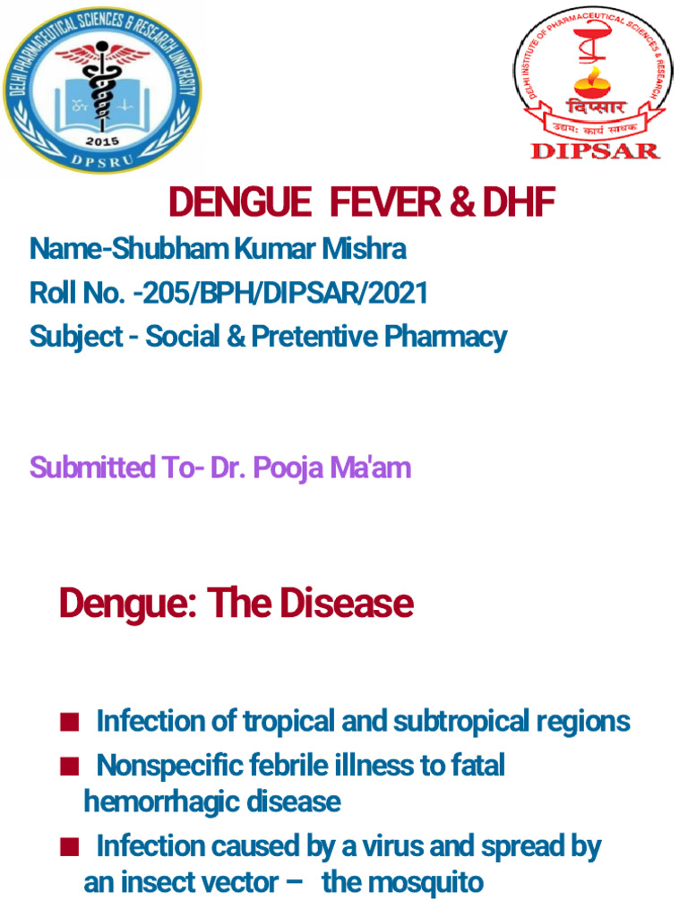 DENGUE FEVER & DHF Presentation | PDF | Medical Specialties | Health ...