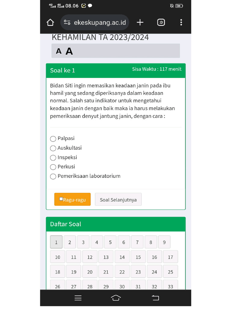 Soal UAS ASKEB Smster2 | PDF