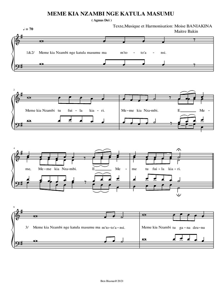 Meme Kia Nzambi Nge Katula Masumu | PDF