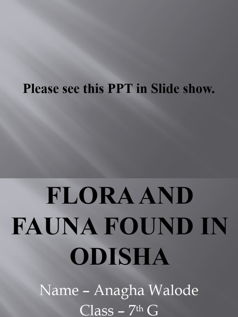 Flora and Fauna of Odisha Overview | PDF | Home & Garden