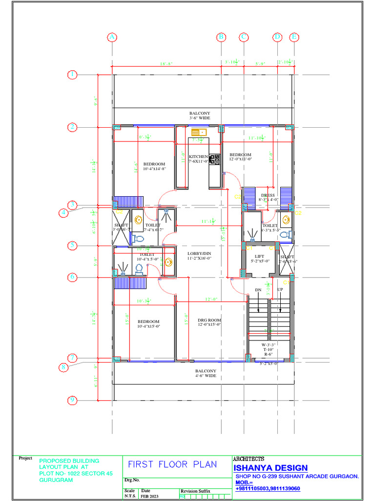 Plot No 1022 First Floor Plan | PDF