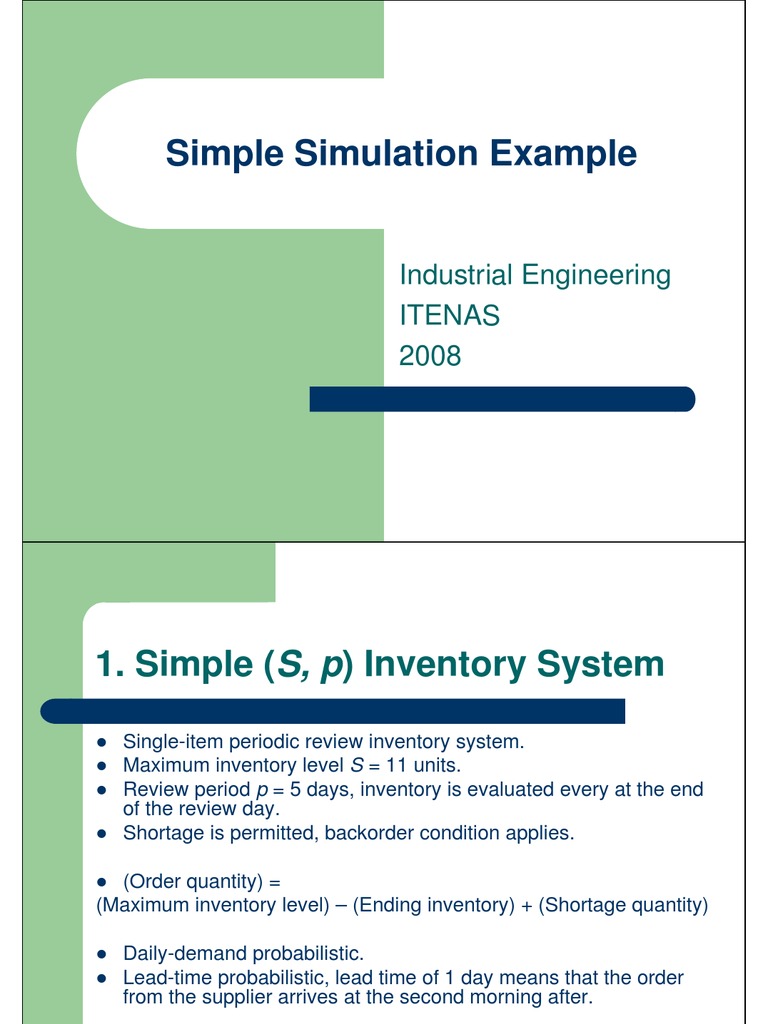 Simple Simulation Example | Download Free PDF | Inventory | Probability