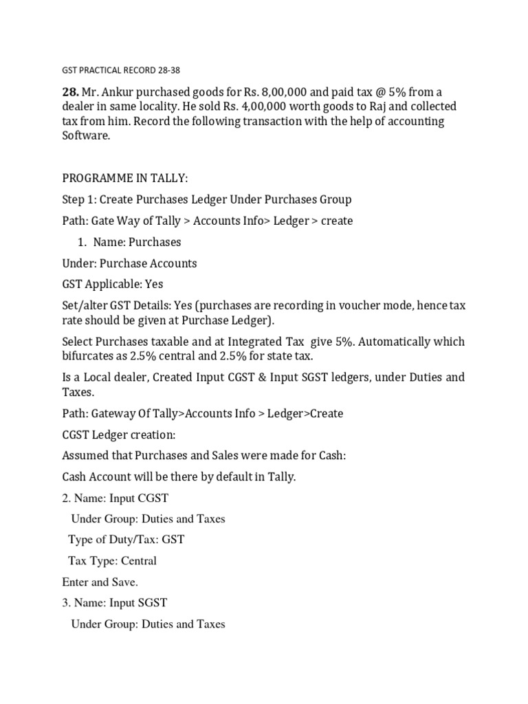 GST PRACTICAL RECORD 40-50.docx (EDITED) | PDF | Value Added Tax | Taxes