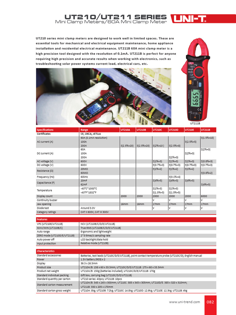UT210 UT211 Series Flyer | PDF | Alternating Current | Electrical ...