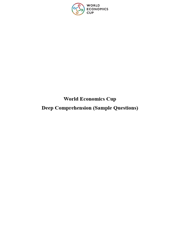 WEC - Deep Comprehension - Sample Questions | PDF | Exchange Rate ...