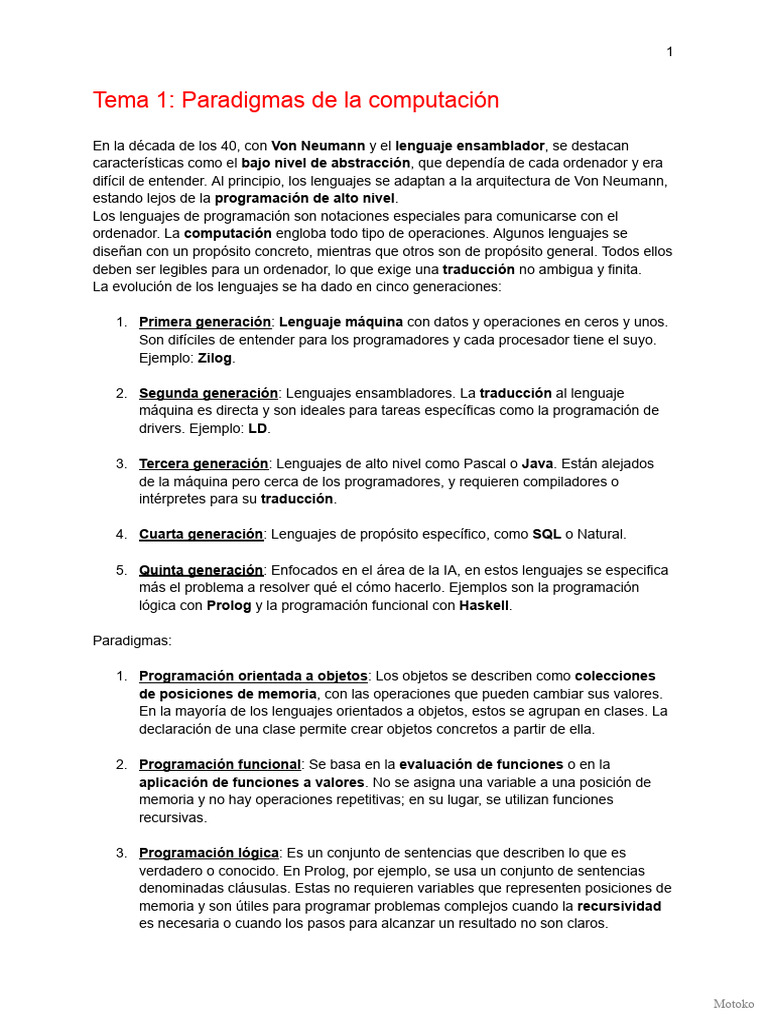 Resumen Total | PDF | Lenguaje de programación | Programacion Funcional