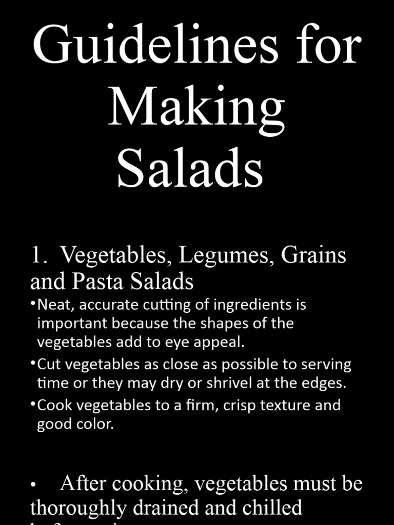 Guidelines For Making Salads | PDF