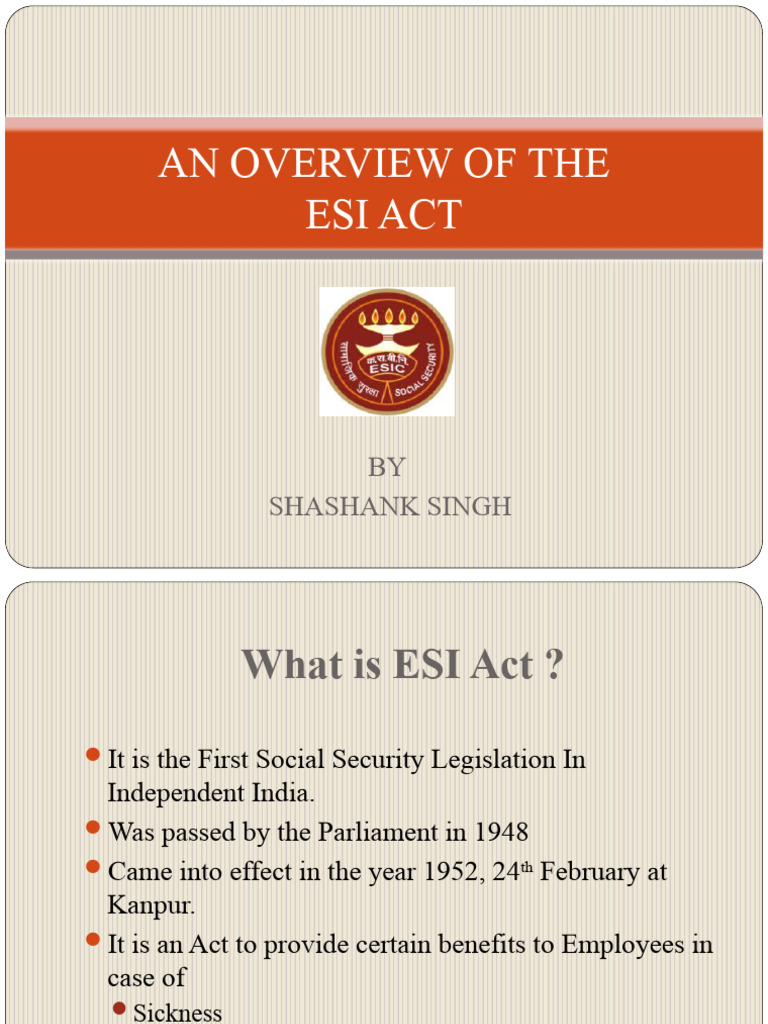 ESIC - Benifits Presentation | PDF | Employment | Economies
