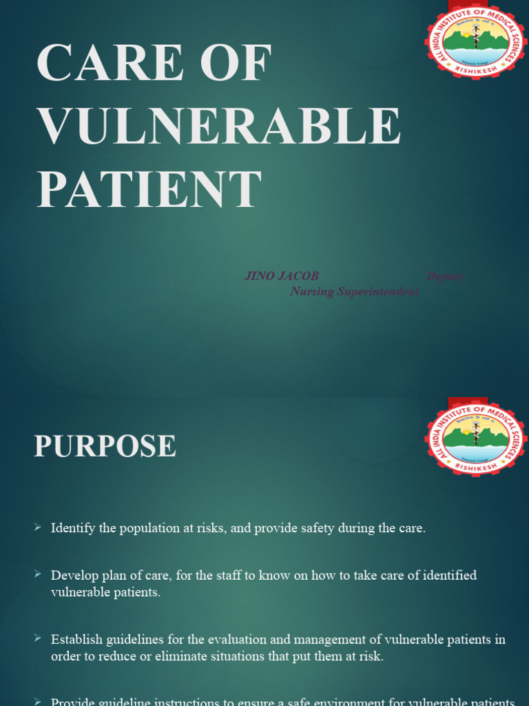 Guidelines for Caring Vulnerable Patients | PDF | Patient | Nursing