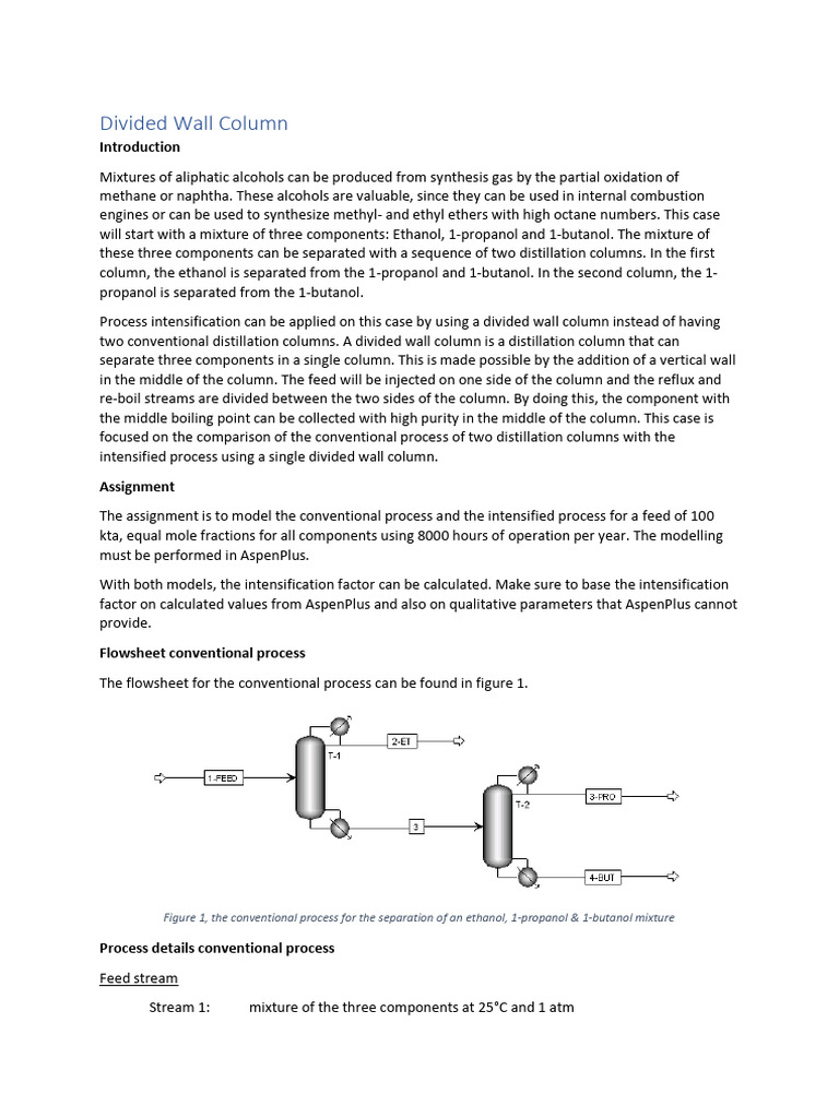 Process Intensification with DWC | PDF | Distillation | Chemistry