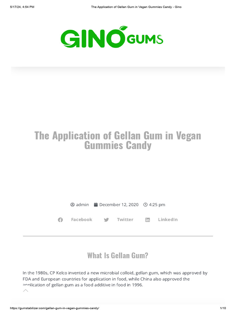 Gellan Gum Uses in Vegan Gummies | PDF | Starch | Candy