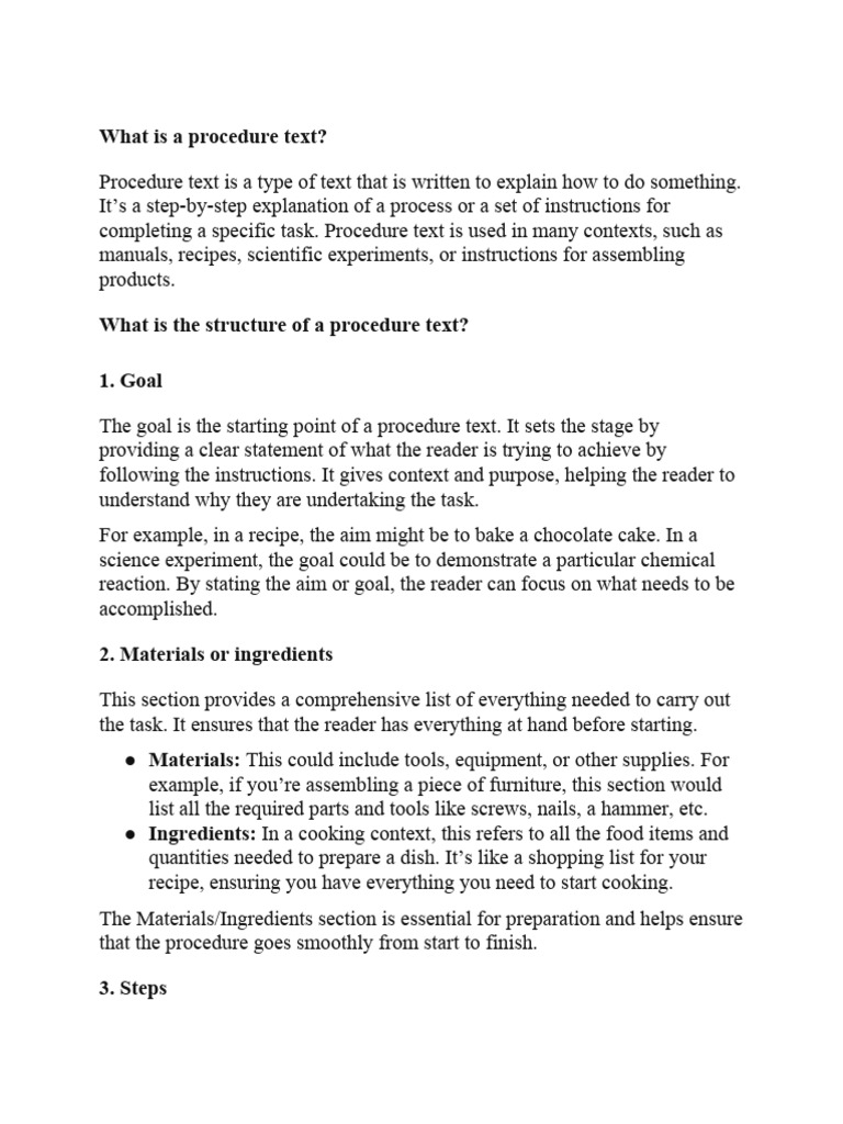 What Is A Procedure Text-1 | PDF | Baking | Teaspoon