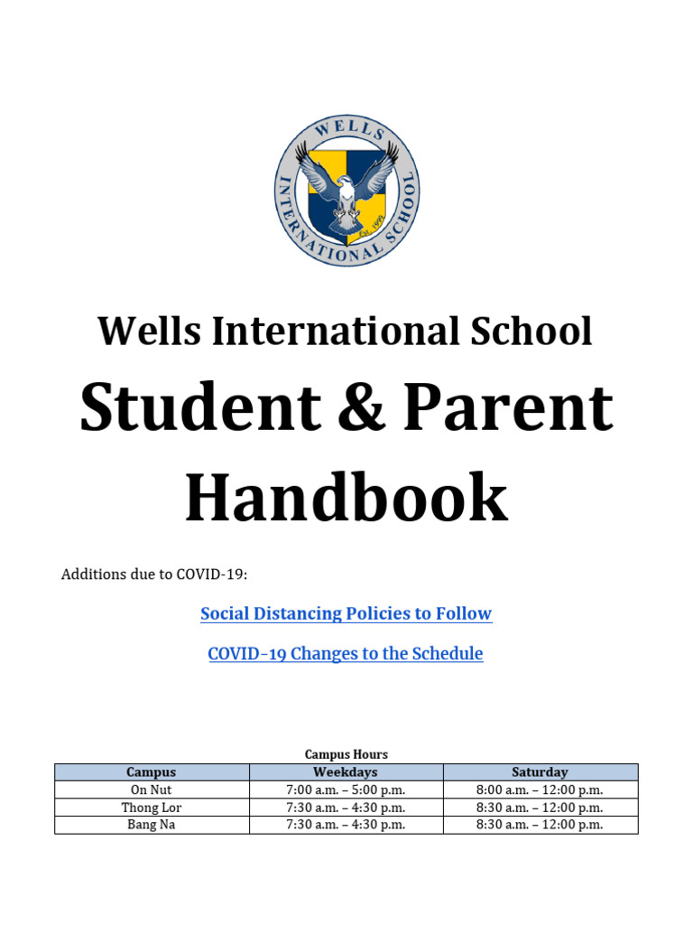 Student Parent Handbook Final Version After Stakeholder Input | PDF ...