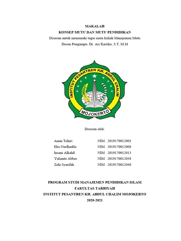 Finish Makalah Manajemen Mutu Kel.2 | PDF
