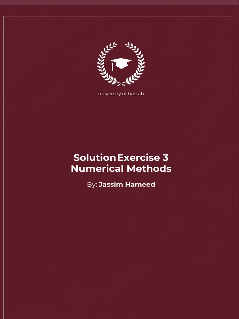Solution Exercise 3 Numerical Methods | PDF | Numerical Analysis ... Solution Exercise 3 Numerical Methods | PDF | Numerical Analysis ...