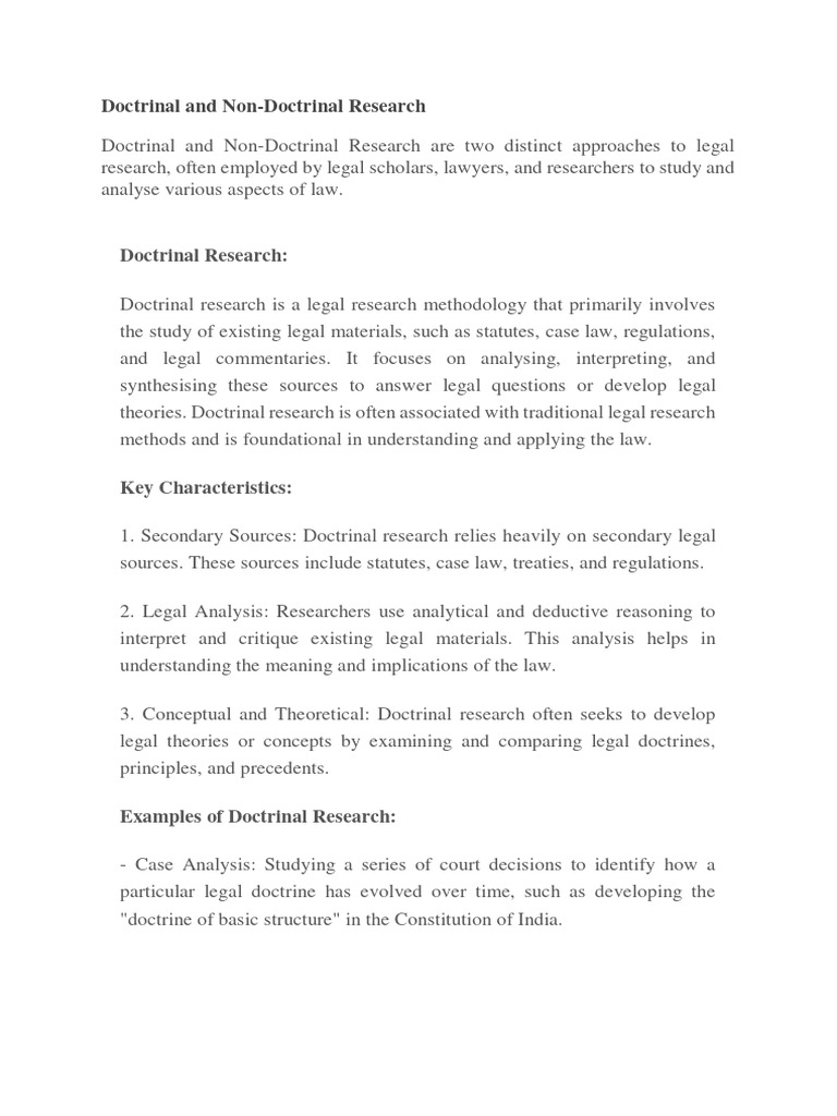Doctrinal and Non | PDF | Methodology | Scientific Method