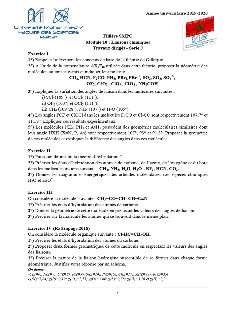 Géométrie des molécules selon Gillespie | PDF | Physico-chimie | Chimie