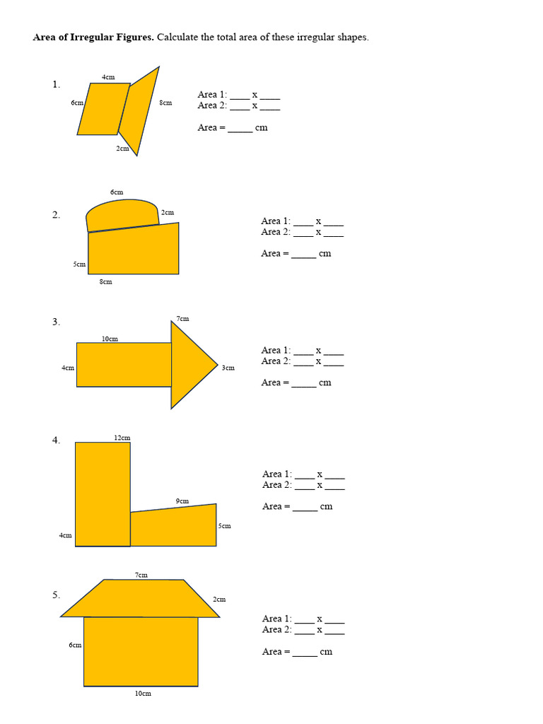 Area of Irregular Figures | PDF | Area | Numbers