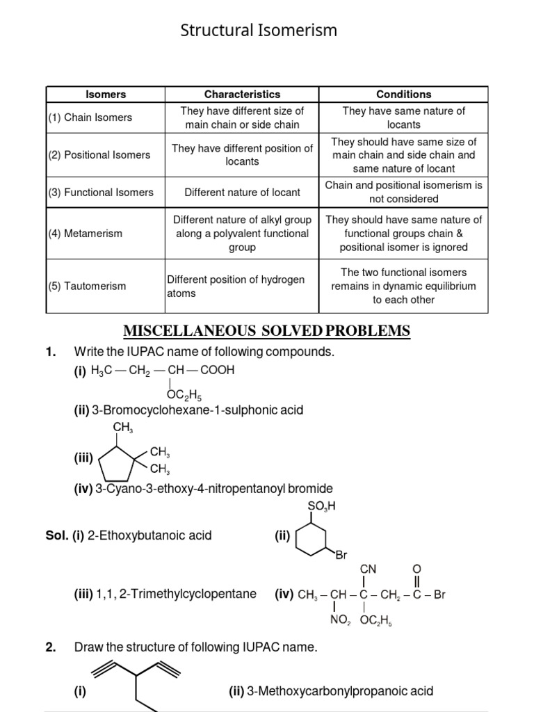 Organic_Structural Isomerism | PDF | Isomer | Chemistry